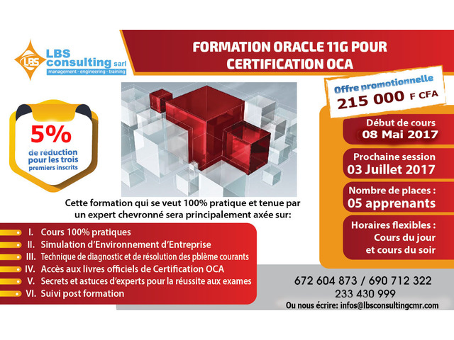 Formation et certification ORACLE 11G - Cours particuliers Douala ...